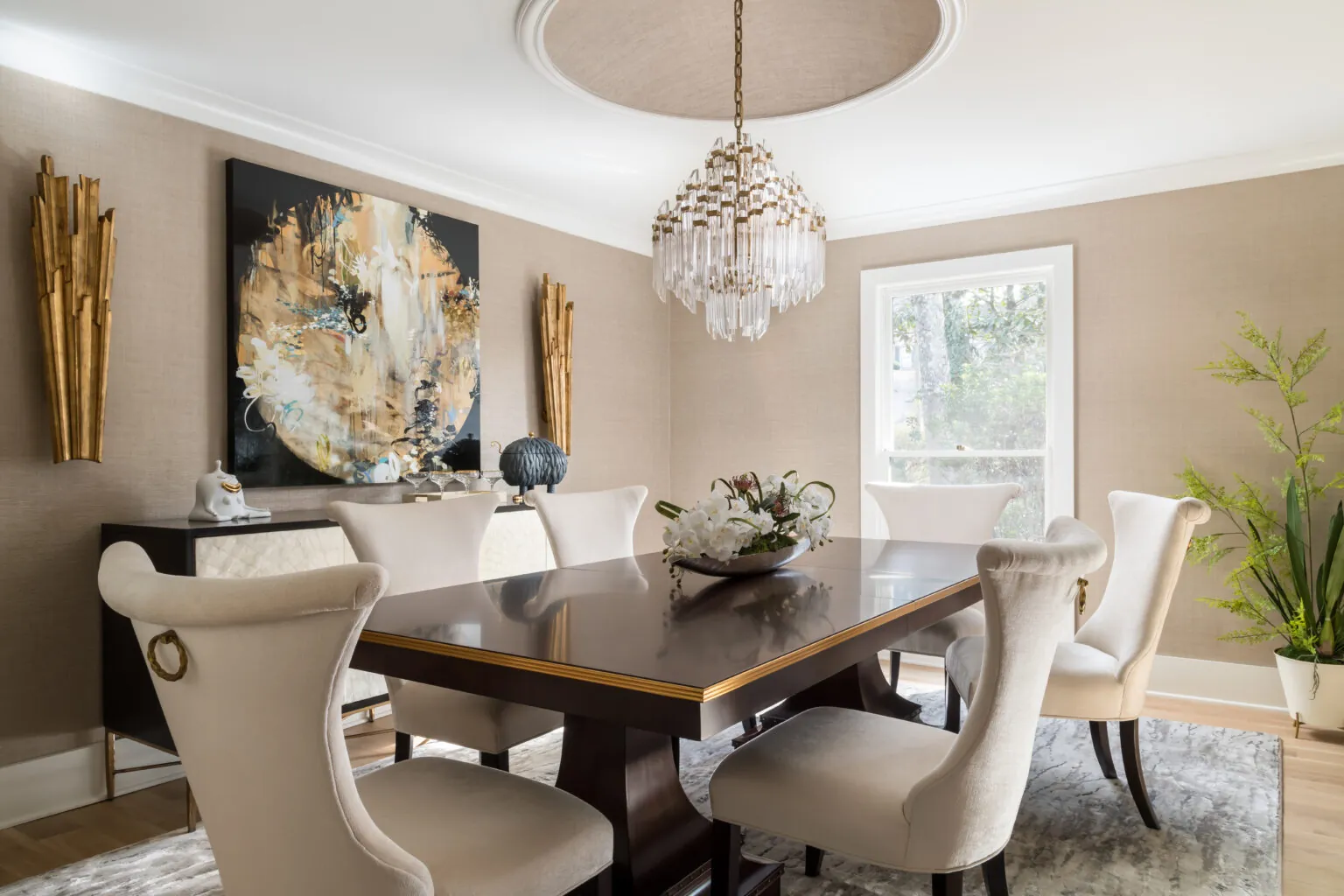 Luxurious Home Library, Dining Room, And Foyer - Innovative Design + Build
